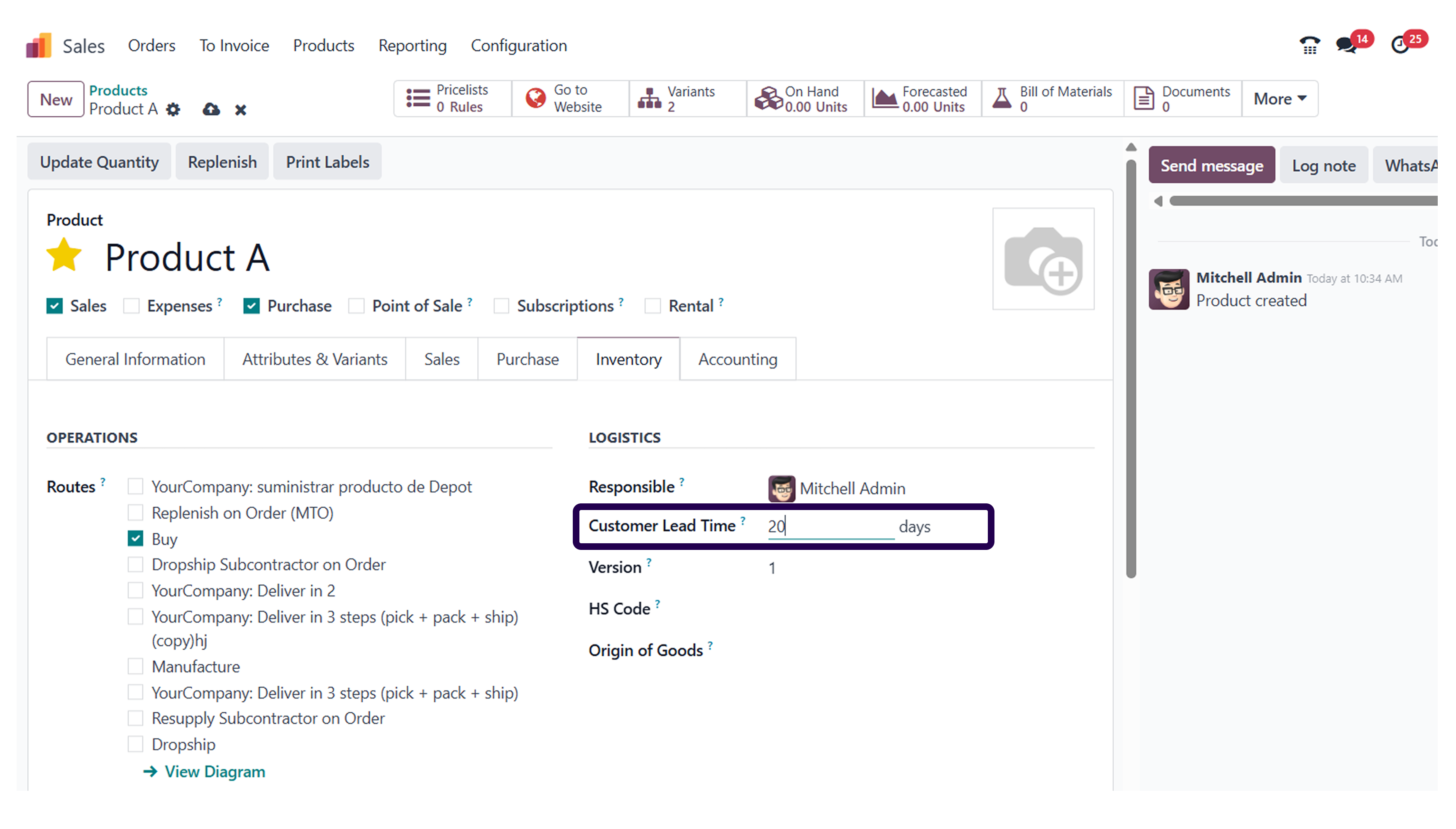 How Does the Delivery Lead Time Feature works in Odoo Sales Module?